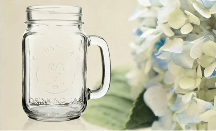 Frutta Del Prato Fancy Handle Drinking Glass Jar Mason - Buy Glass Jar ...