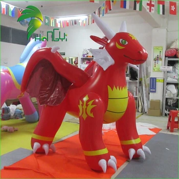 Standing Red Inflatable Dragon,Custom Air Cartoon Hongyi Dragon Toy ...