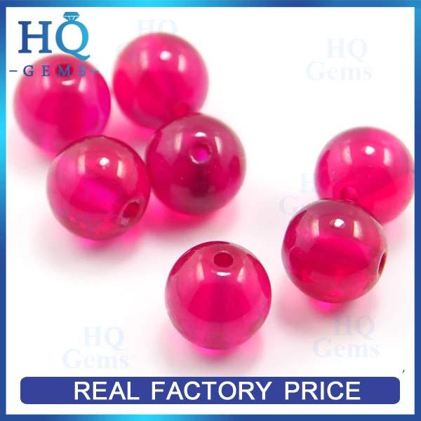 Synthetic Ruby Beads Gemstone Loose Ruby Ball - Buy Loose Ruby Ball ...