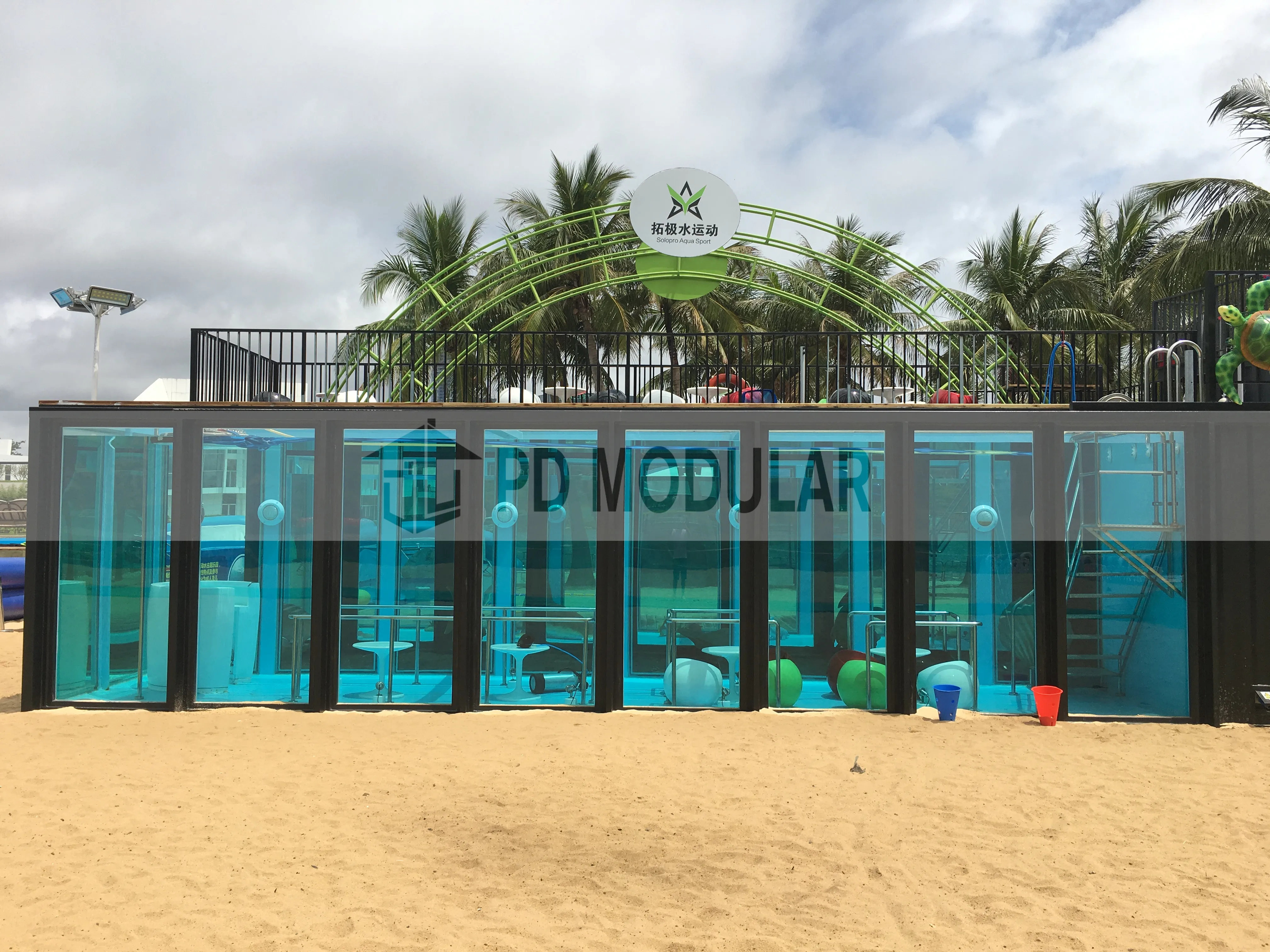 Steel Metal Prefab Mobile Container Underground Outdoor Tempered ...