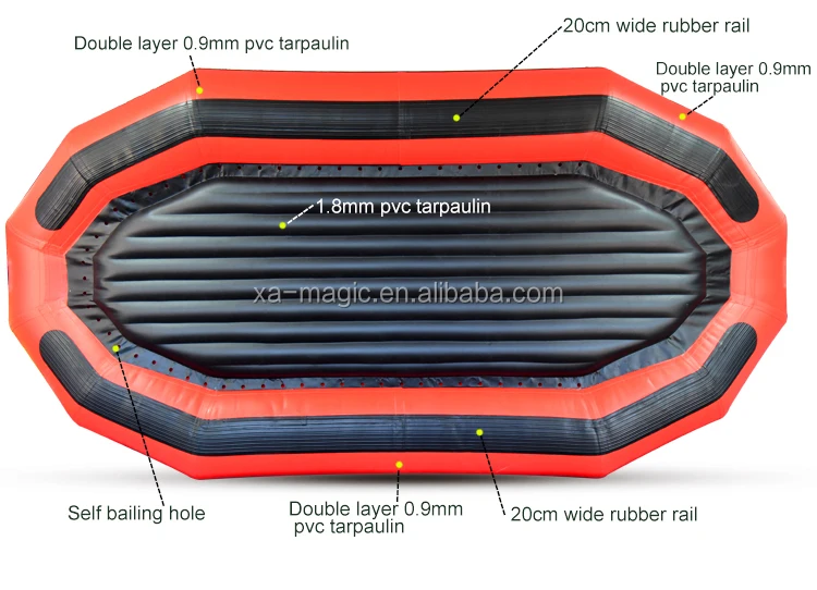 385cm Durable 8 Person Rafting Boat for Whitewater Adventures