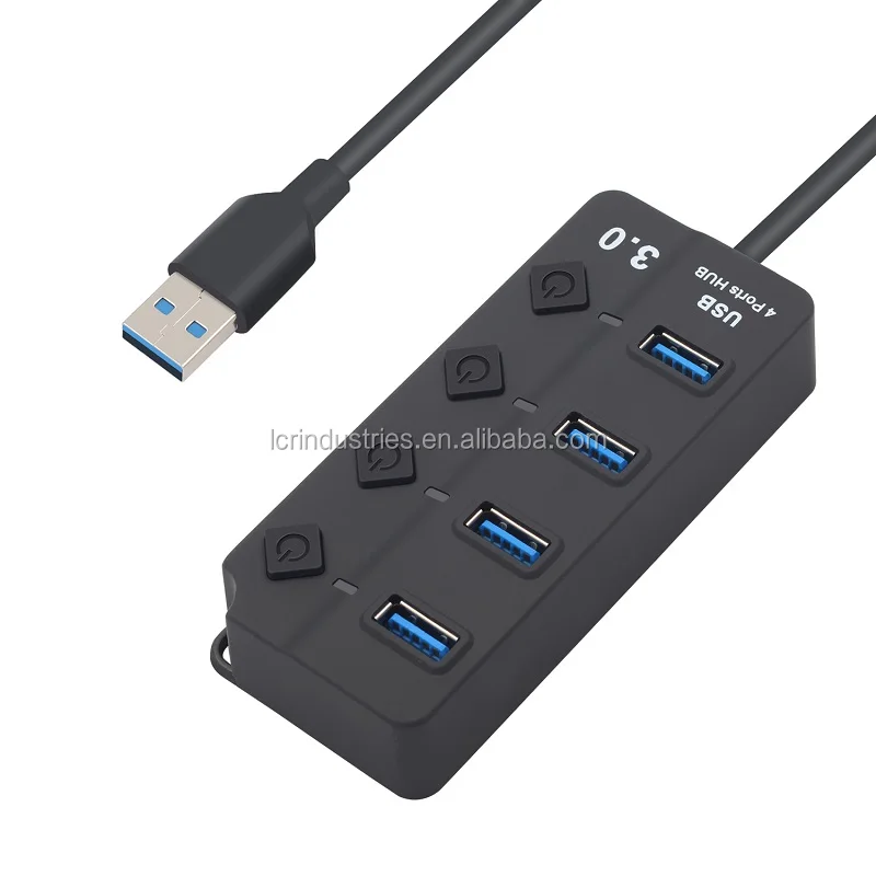 7 Port Usb 3.0 Spliter Hub With Individual Power Switches For Laptop ...