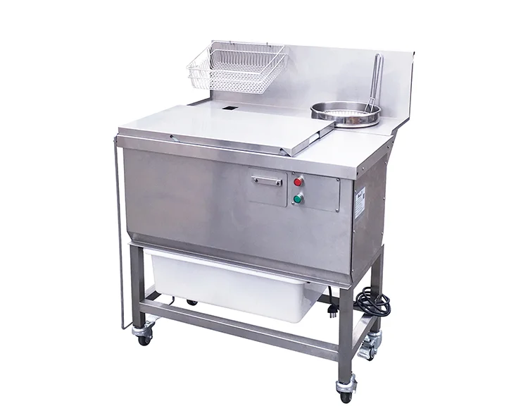 Fast Food Kitchen Equipment Electric Breading Table / Wrapping Powder ...