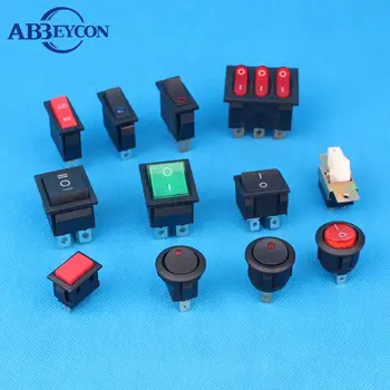 Green Led 12 Volt Rocker Switch On / Off Spdt 24 12v Dc Amp V Round ...