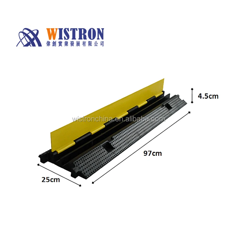 2 Channel PVC Rubber Mat Cable Cover Speed Humps Road Bump Cable ...