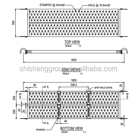 Galvanized Steel Springboard Scaffold Scaffolding Decking Planks ...