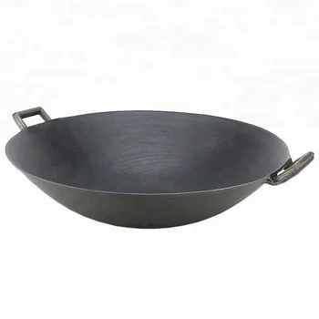 16 Inch Traditional Cast Iron Wok Cooking Chinese Wok Cookware Set With ...