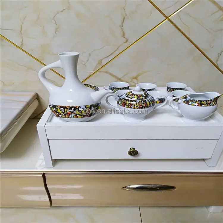 Ethiopian/eritrean Wooden Rekebot Coffee Tray For Ceremony With Saba ...