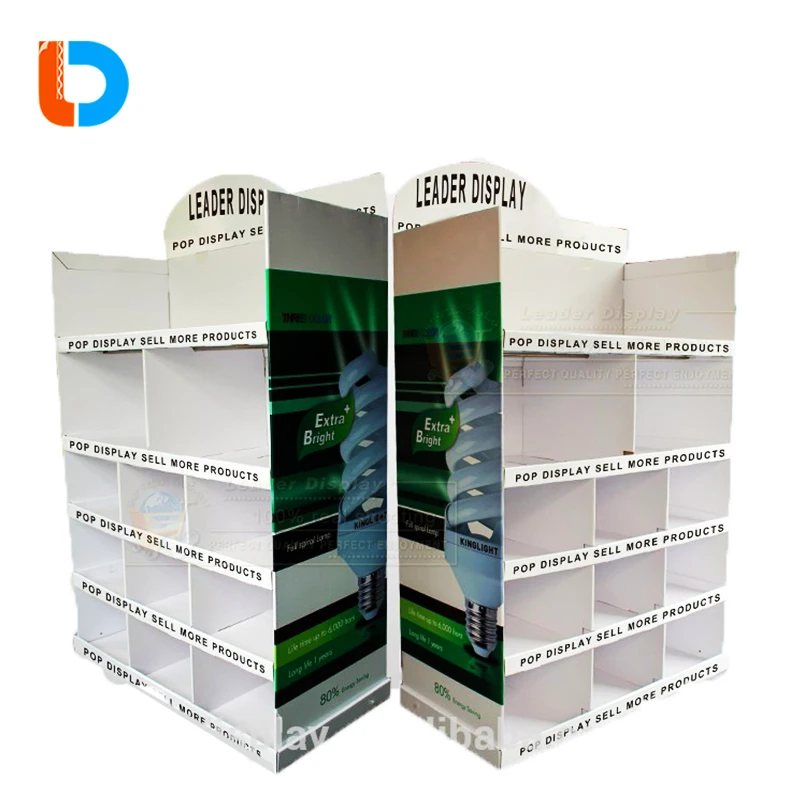 Supermarket Promotional Cardboard Advertising Led Bulb Retail Floor ...