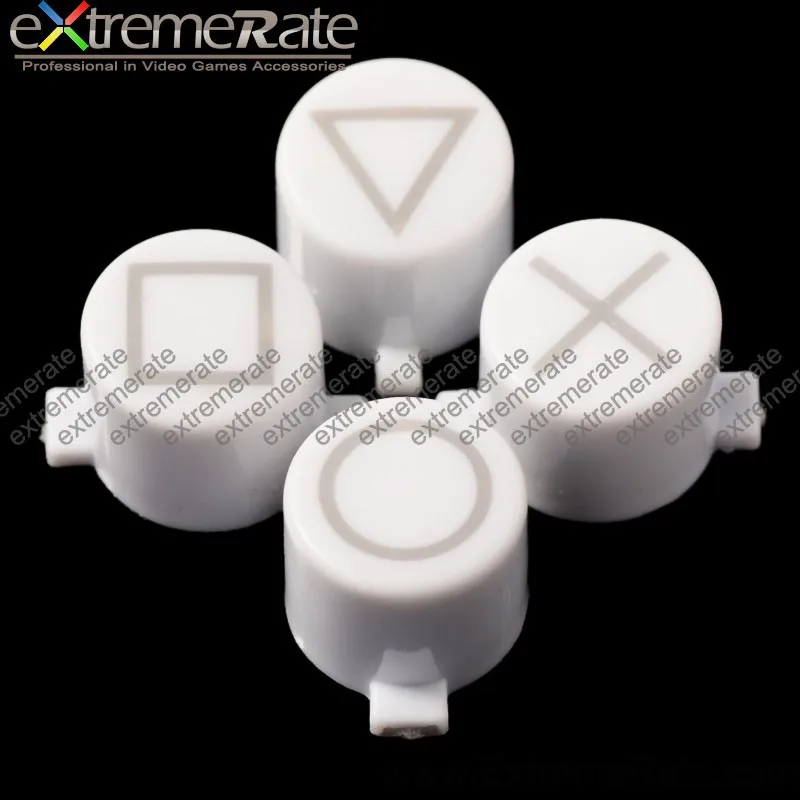 Solid Matte White Button With Symbol Circle Square Triangle X Buttons ...
