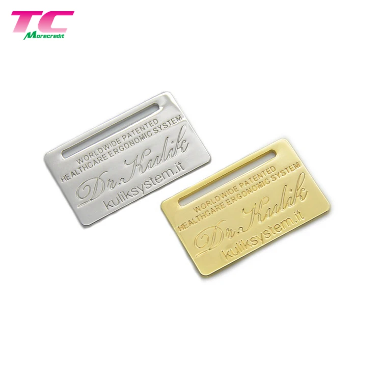 Custom Metal Clothing Label Tag - Gold Triangle Design