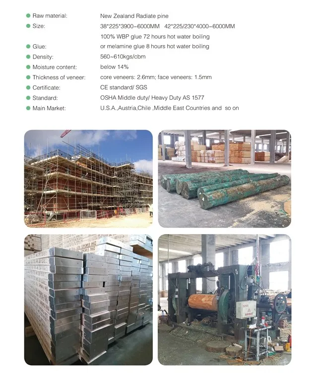 High Quality 225*3900mm OSHA 38mm Thick Scaffolding Planks
