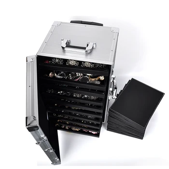 Rolling Wheeled Carrying Travel Aluminum Jewelry Trolley Case - Buy ...