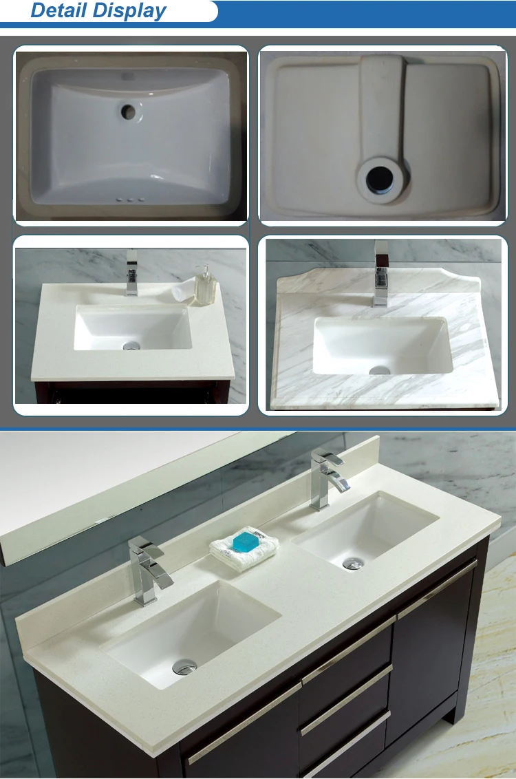 5821A Ceramic Basin - Rectangular Undemrount Bathroom Lavatory