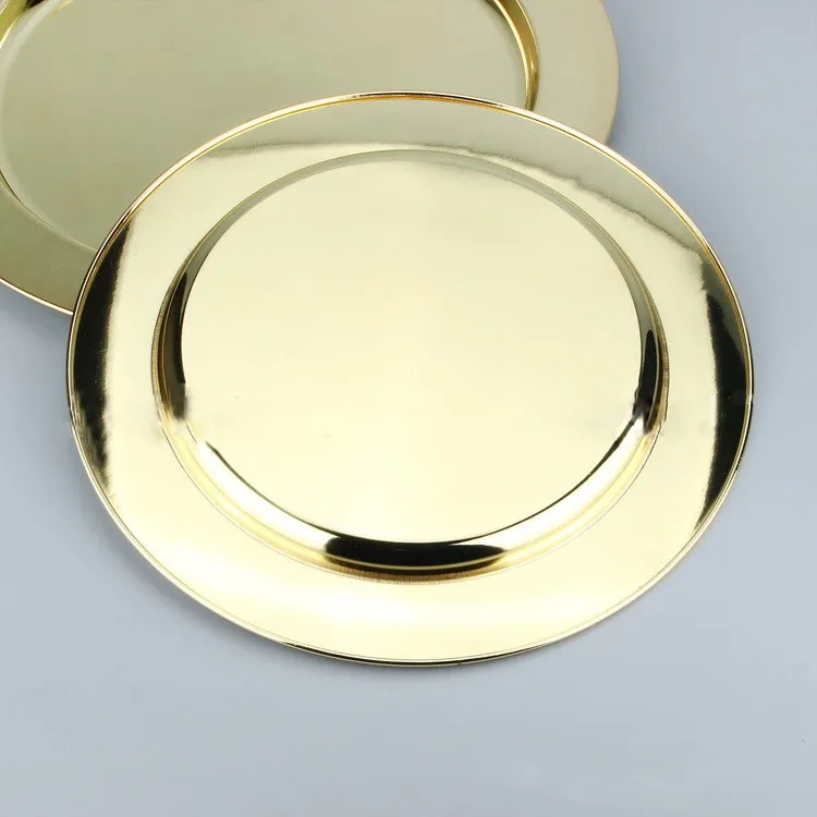 Hotel Supplies 28cm Gold Dinner Plate/ Steel Show Plate/ Brass Charger ...