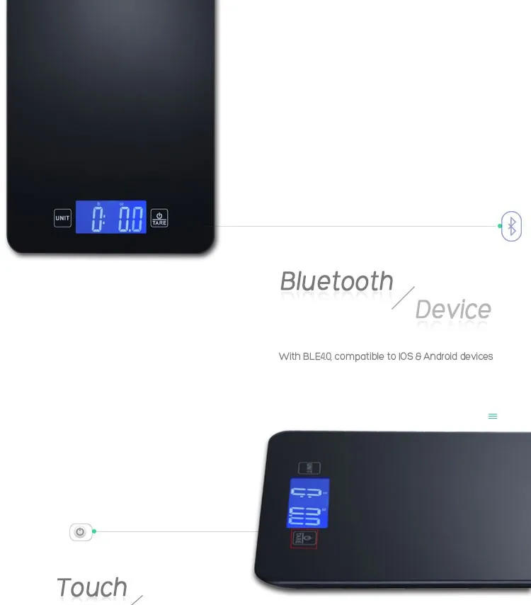 5kg Glass Bluetooth Function Diet Scale To Weigh Food Electronic Smart ...