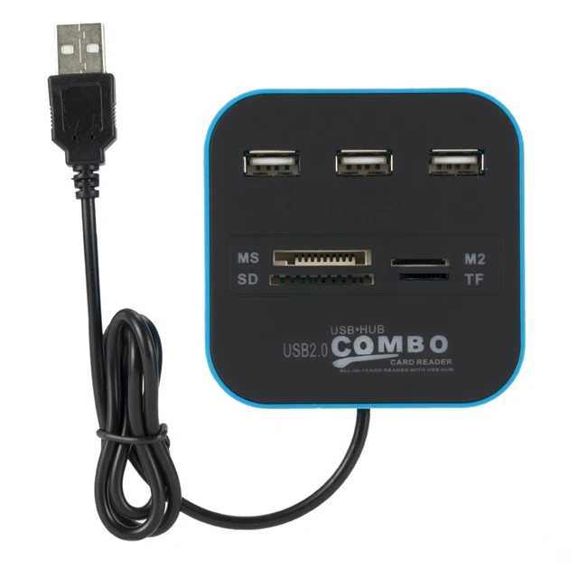 Smart Usb 2.0 Combo Hub 3 Port Card Reader For Tf Sd Sim Usb Combo ...
