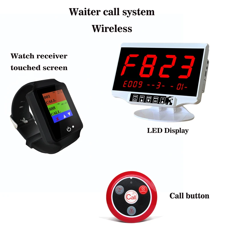 Artom Wireless Waiter Call System With 10 Pagers Call Button And Watch ...