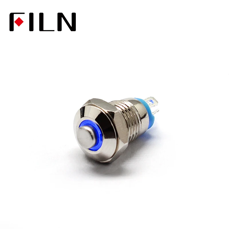 8mm Push Button Switch - Momentary High Head Illuminated