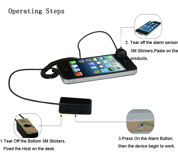 Mini Anti-Theft Display Alarm Tag - ABS Plastic Retractable Security ...