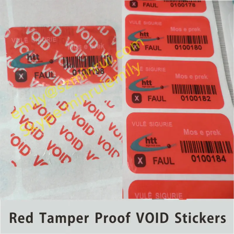 Custom Do Not Accept Open Void Red Warranty Seal Stickers