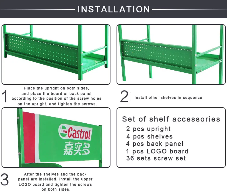 Shelving Wholesale Engine Oil Motor Fuel Oil Metal Display Rack - Buy ...
