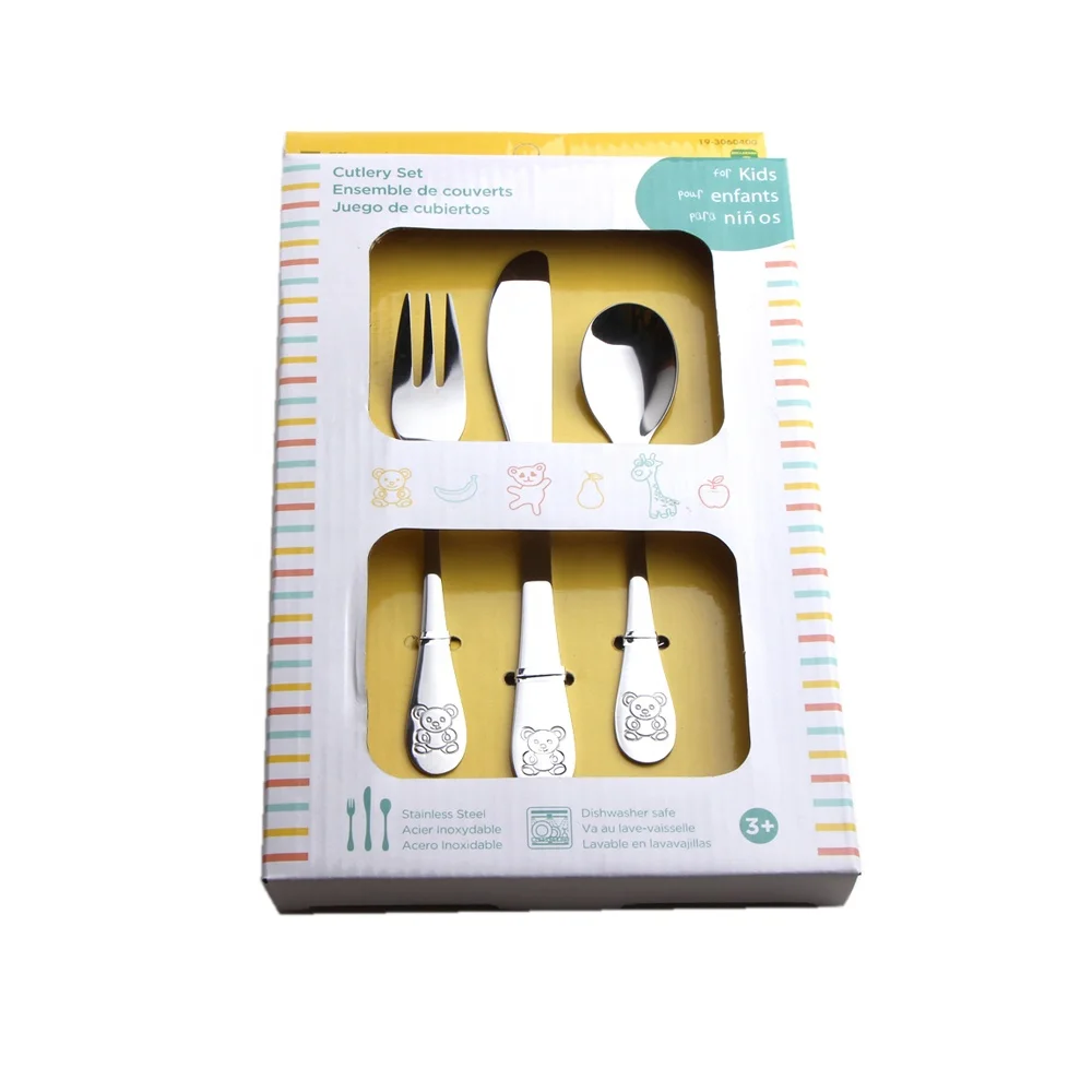 3pcs Stainless Steel Children Cutlery Set - Back to School