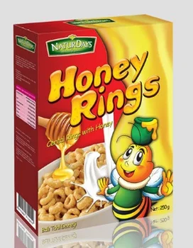 Natural Corn Flakes Cereals Honey Rings With Honey For Your Breakfast ...