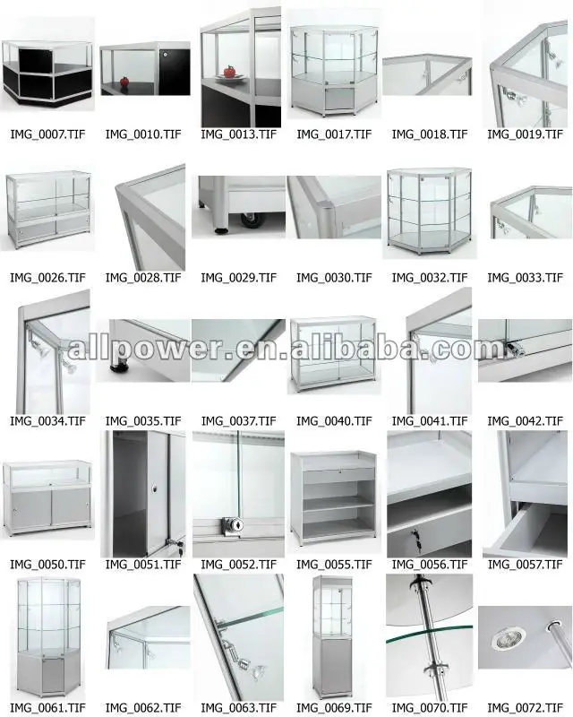 Free Standing Display Cases,Aluminum Profiles,Tempered Glass,Halogen ...