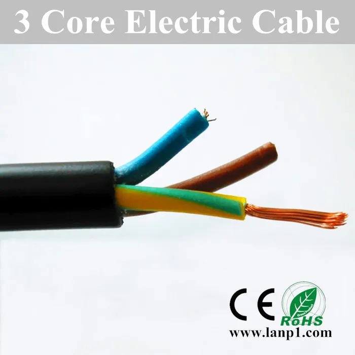 1mm2 Electrical Cable Wire with CCA Conductor 3 Core