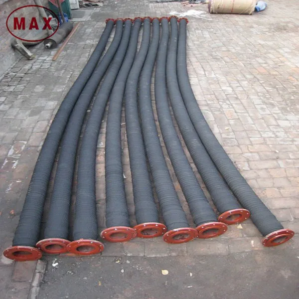 12 Inch Steel Flange Nipple Dredging Suction Discharge Rubber Hose ...