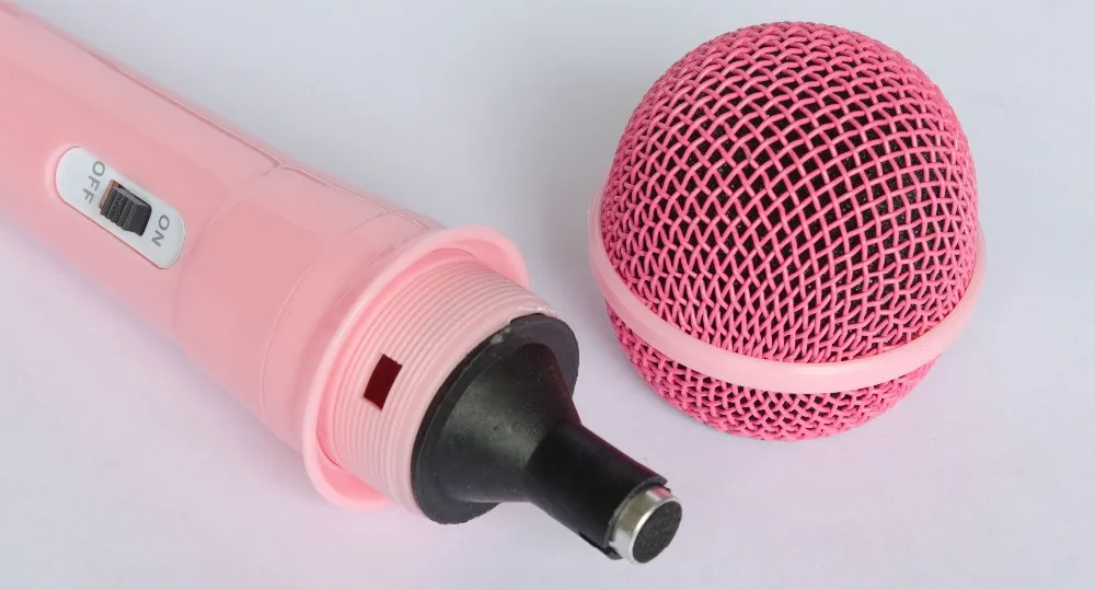 Bright Coloured Pink Plastic Wired Microphone For Children Educational ...