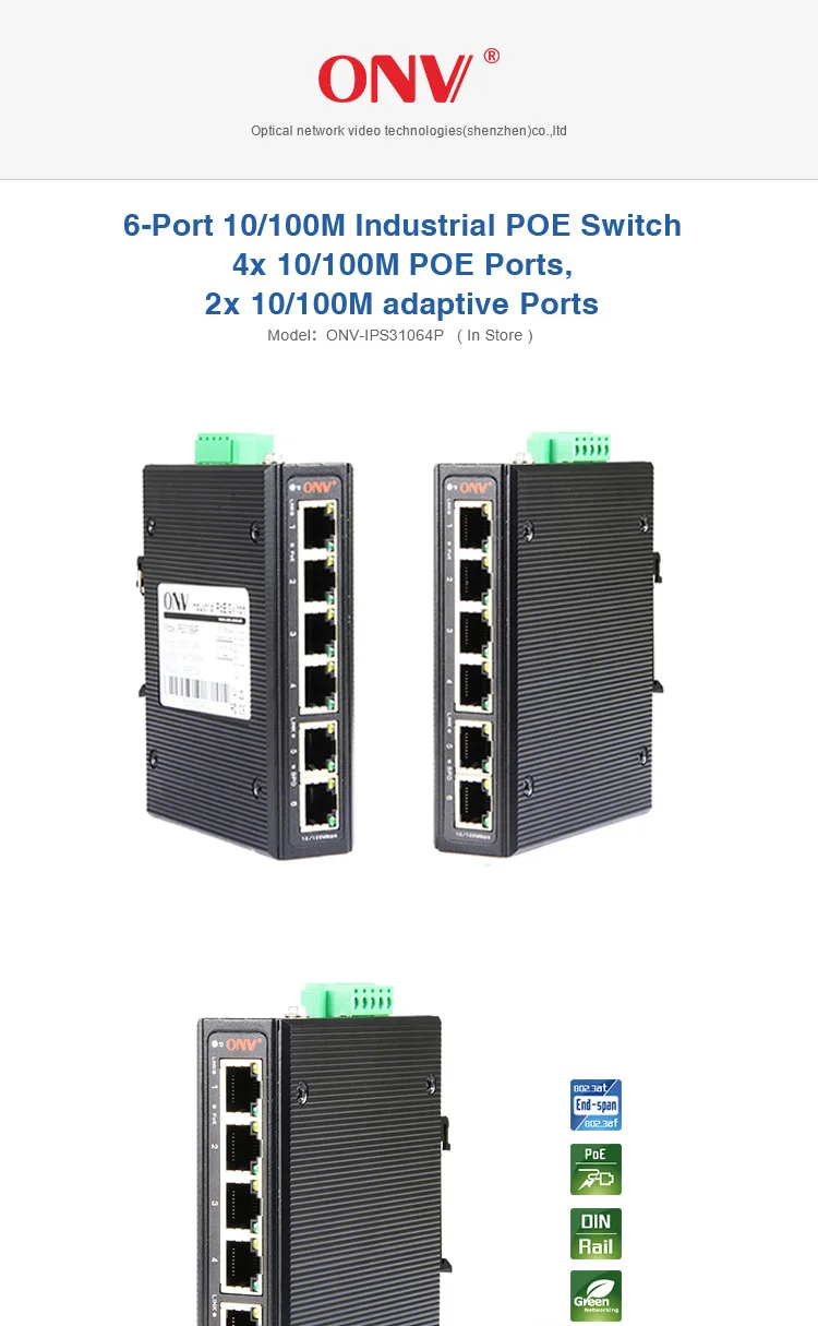 12-48v Unmanaged Din-rail Industrial Grade Switch 4 Port Ethernet ...