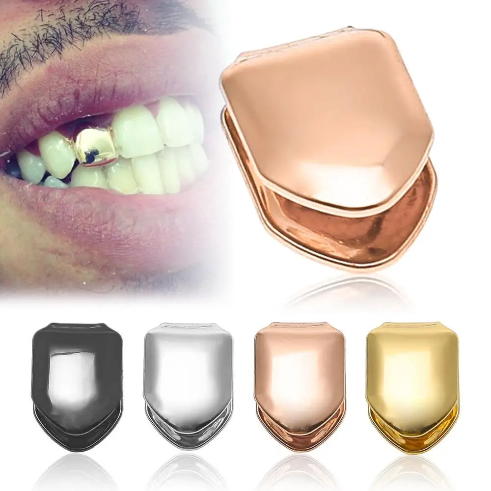Gold Plated Hip Hop Tooth Cap: Unisex Grillz for Upper Central Incisor