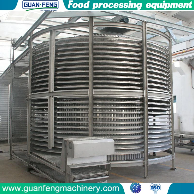 Spiral Freezer Conveyor Belt Meat Quick Freezing Machine Fish Freezing ...