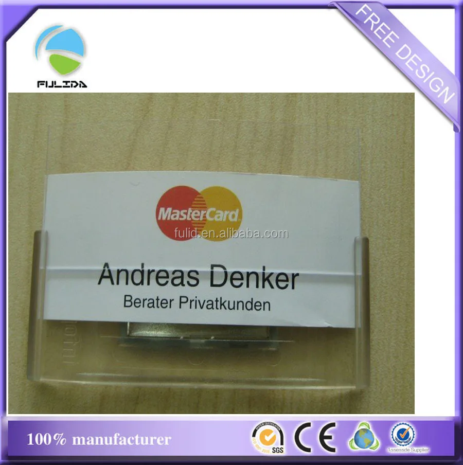 Credit Card Bank Work Transparent Acrylic Insert Name Badge With ...