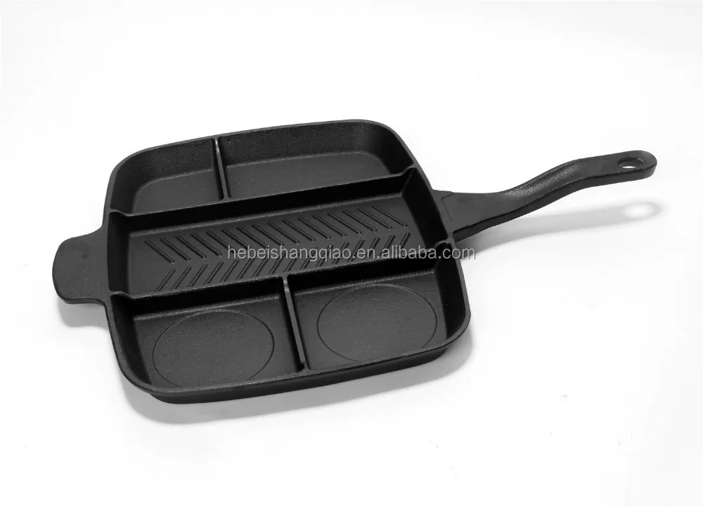 Seasoning Multifunction Cast Iron Divided Pan Cast Iron Multi Grill Pan ...
