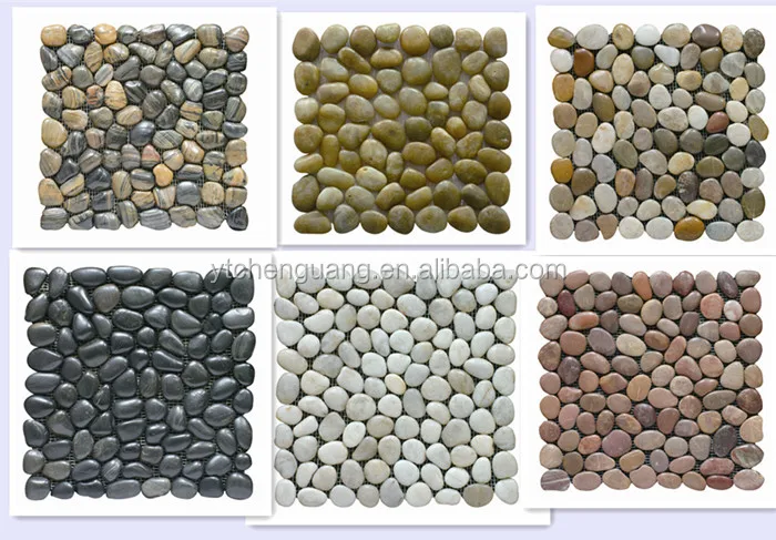 Flat White Round River Rock Pebble Stone Mosaic - Buy Flat Round White ...