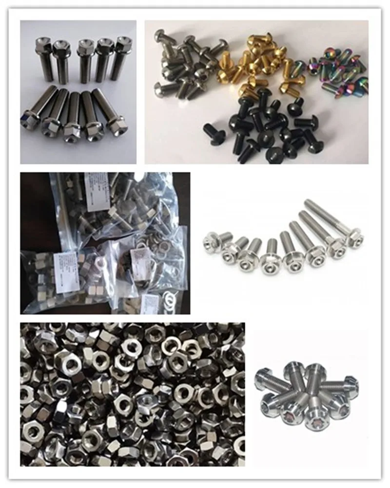 Color Nuts And Bolts Titanium M6 Custom Din Standard M3 M4 M5 M6 ...