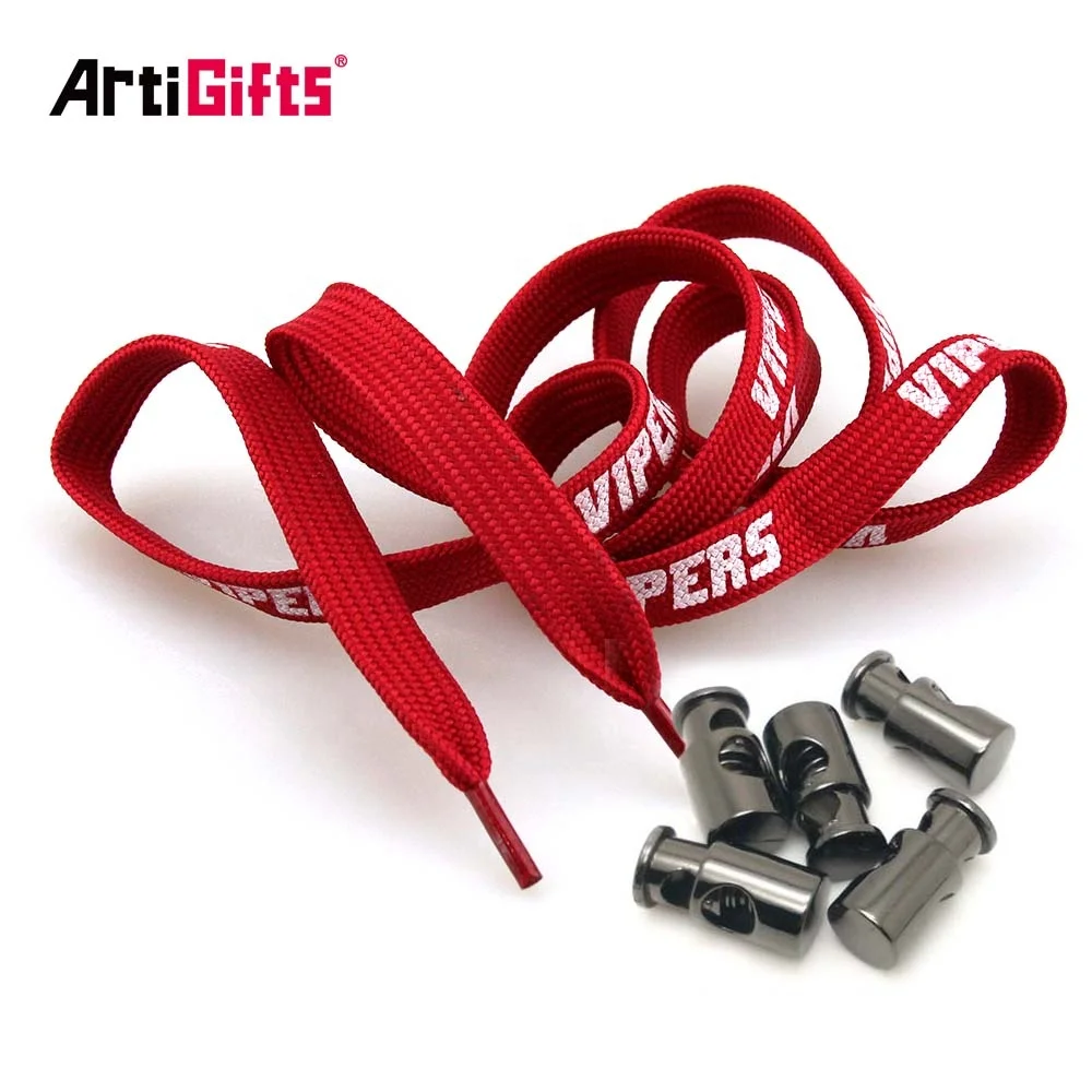 Custom Color Designs Polyester Flat Print Shoe Laces String With Metal ...