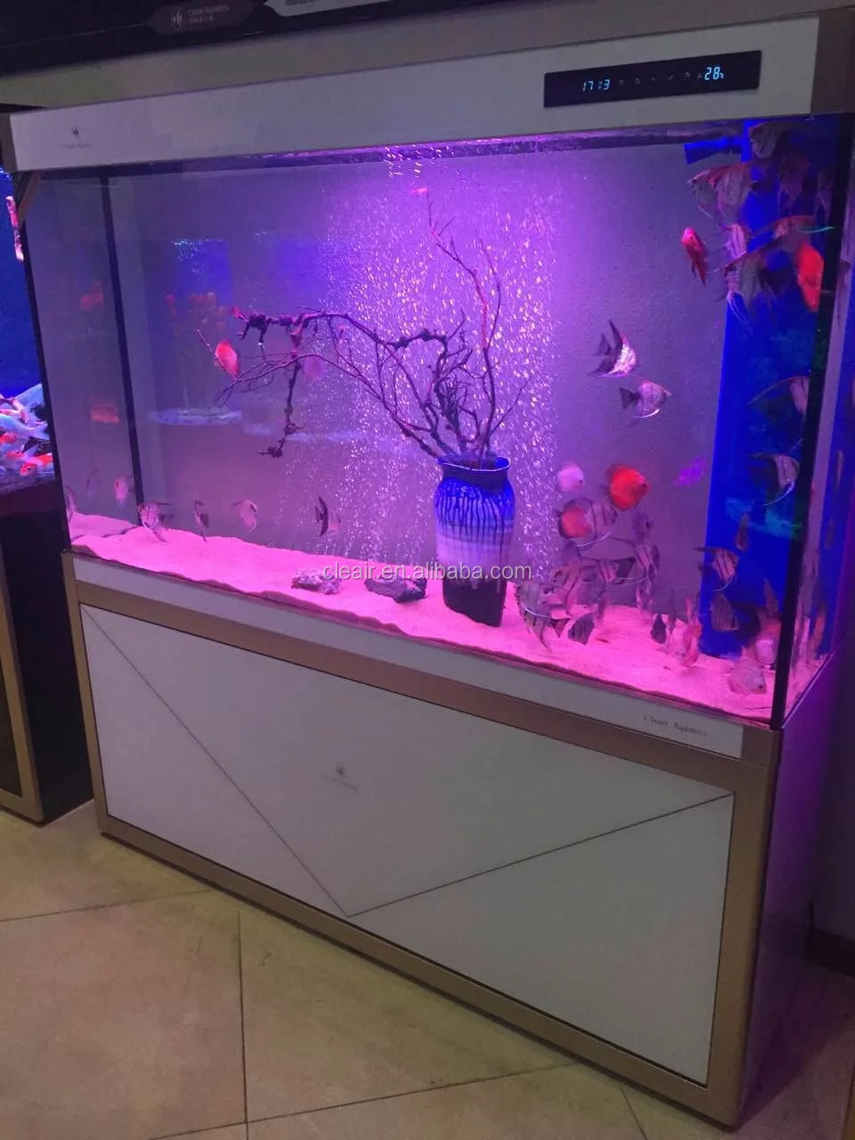 Cleair Aquatics Aquarium Fiberglass Fish Tank With Oled Computer Board ...
