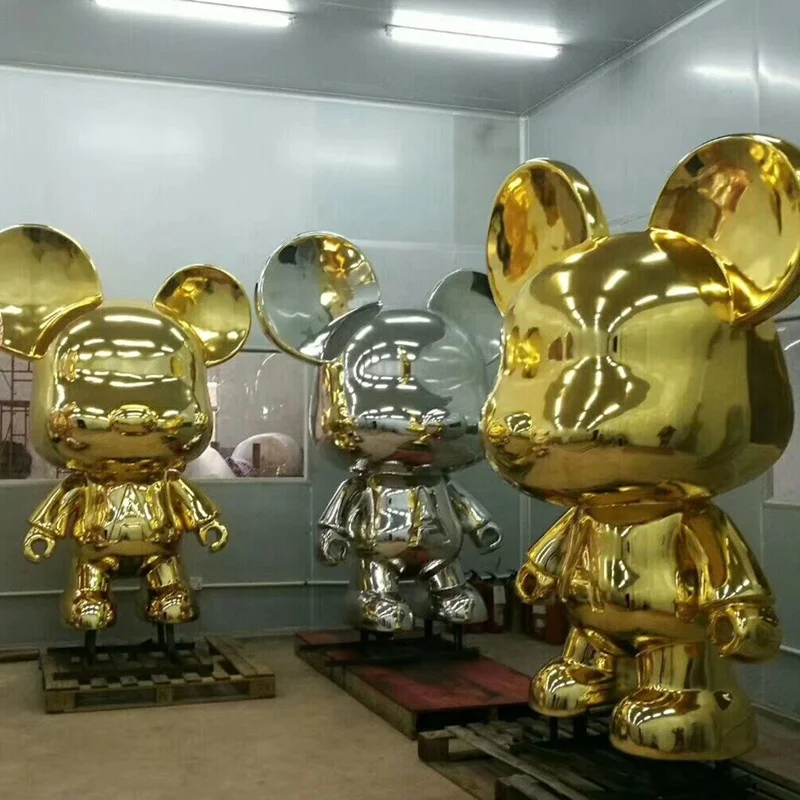 Customized High Quality Decoration Cartoon Golden Resin Oso Chrome Bear ...