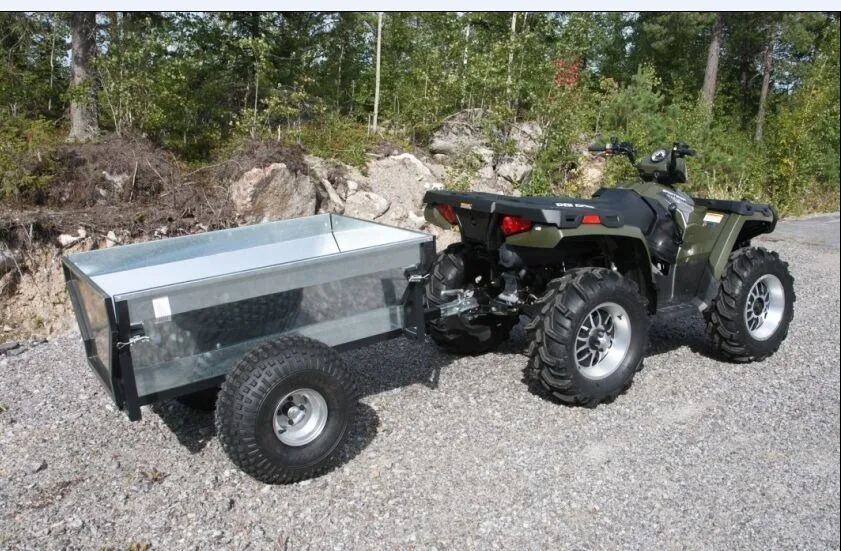 Wood Atv Trailer With Fence (tb500-f),Garden Tip Metal Utility Poly ...