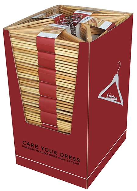 Assessed Supplier Lindon Display Carton Packing Wooden Clothes Hangers ...