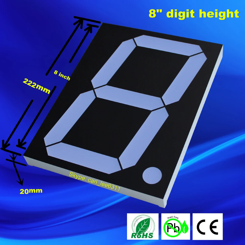 Outdoor Led 8" Number Display Large 7 Segment Led Display 1 Digit 8 ...