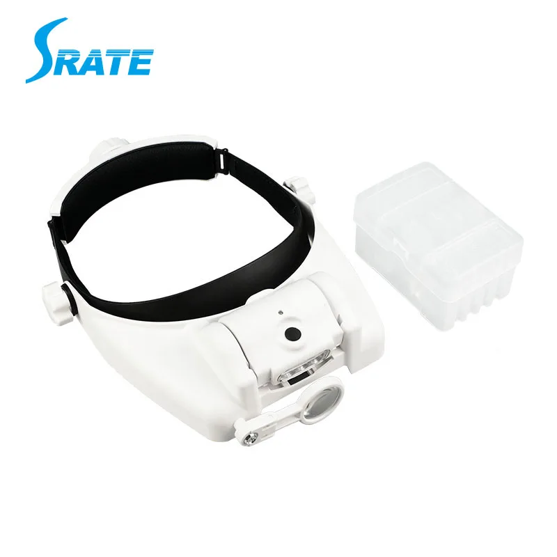 Led Headband Magnifier With 5 Lenses Illuminated Helmet Head Loupe ...