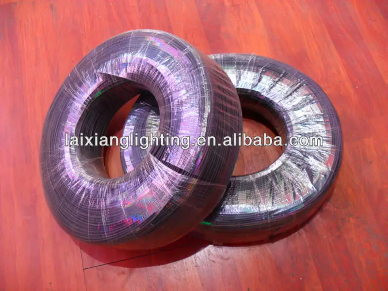 2.0mm Pmma End Glow Fiber Optic Cable Light With Black Jacket For ...