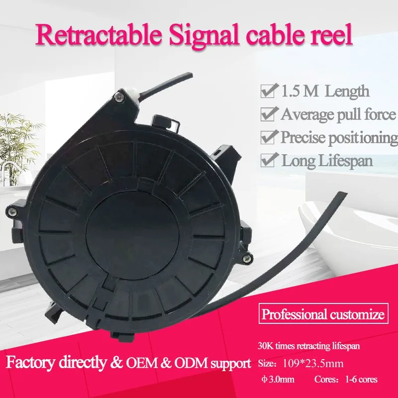1-4 Cores Sprial Spring Loaded Retractable Signal Data Cable Reel - Buy ...