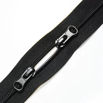 Custom Zip Plastic Nylon Double Ended Zipper With 2 Slider Two Way Head ...