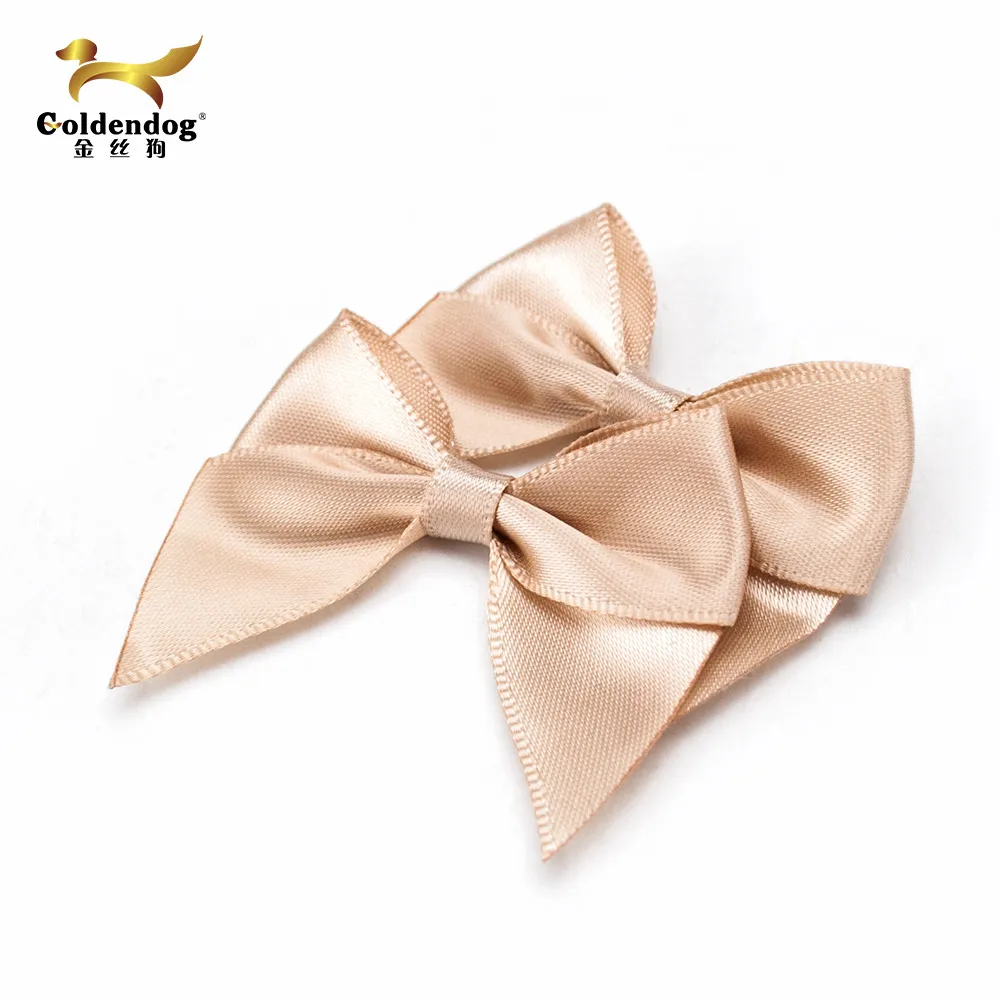 Solid Color Pre Made Fabric Garment Satin Bows For Girls Dresses - Buy ...